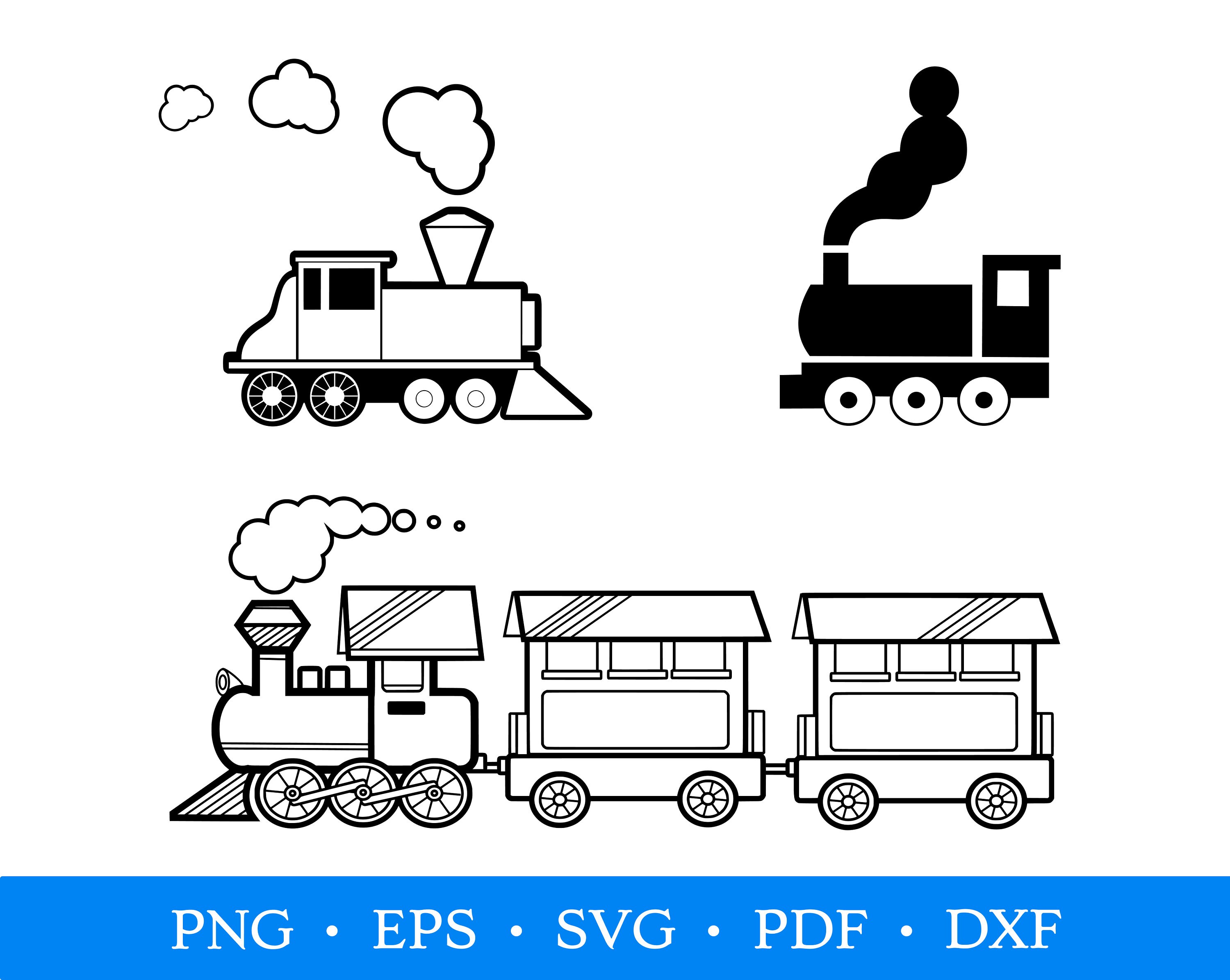 Toy Train SVG Cut File, Steam Train SVG, Locomotive Silhouette, Train ...
