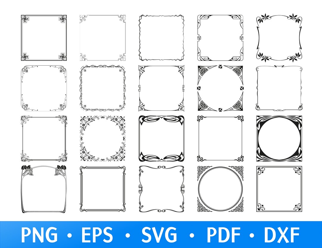 Decorative Frame Svg Cut Files, Vintage Frame Svg, Flourish Frame Svg ...