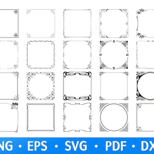 Decorative Frame Svg Cut Files, Vintage Frame Svg, Flourish Frame Svg ...