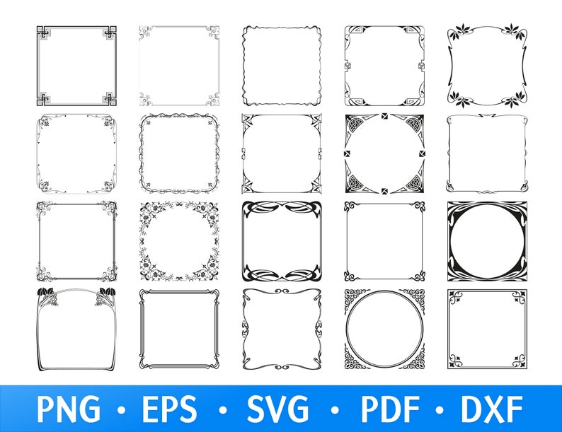 Decorative Frame Svg Cut Files, Vintage Frame Svg, Flourish Frame Svg ...