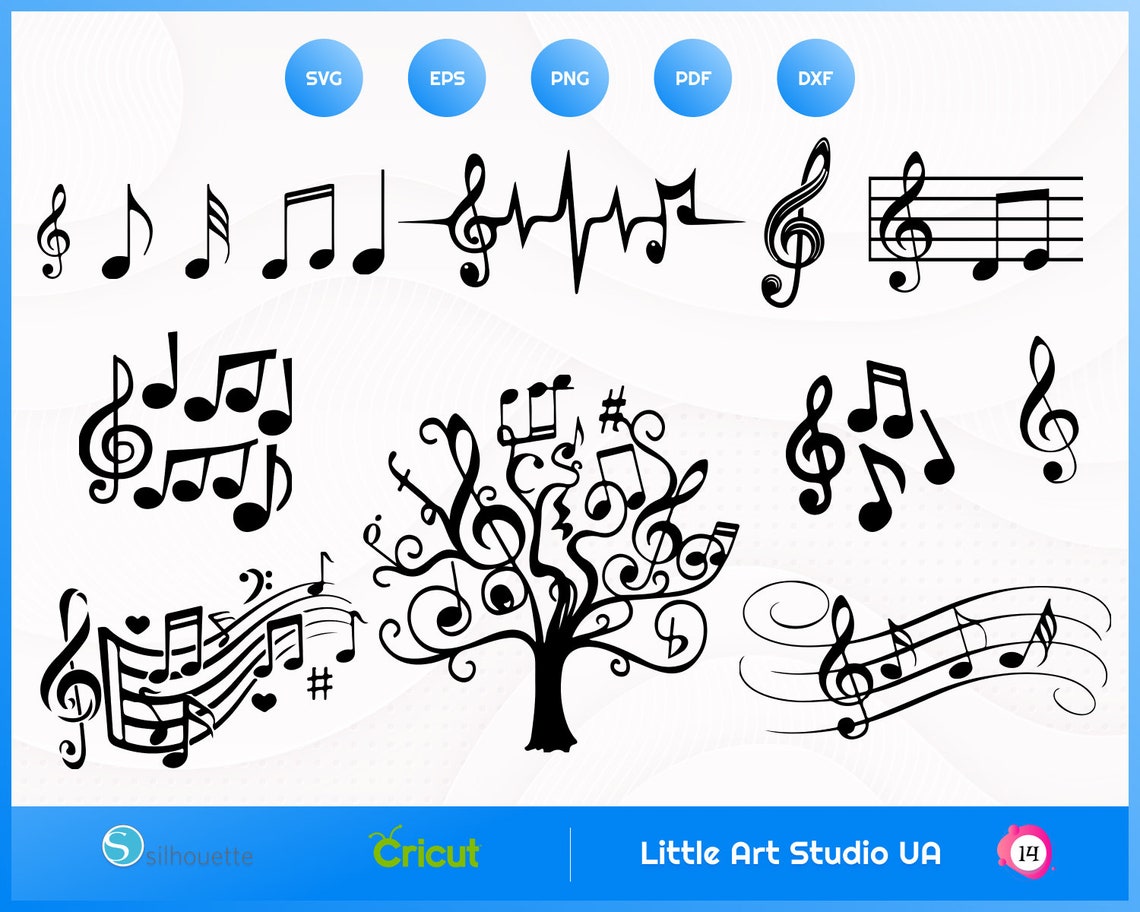 Musical Notes SVG Music Svg Guitar Note Svg Music Tree Svg | Etsy Canada