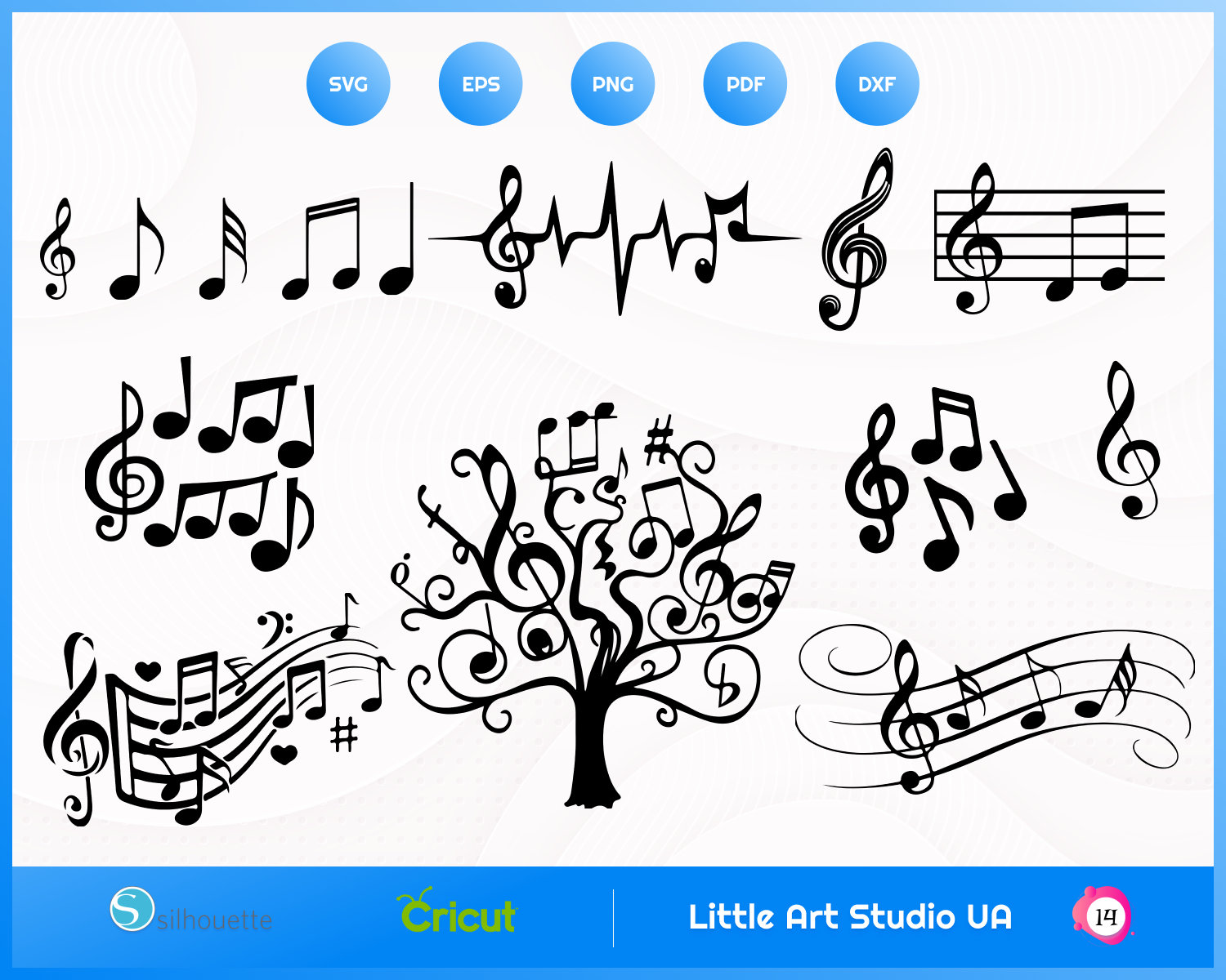 Notas musicales SVG Música svg Nota de guitarra Svg Árbol - Etsy España