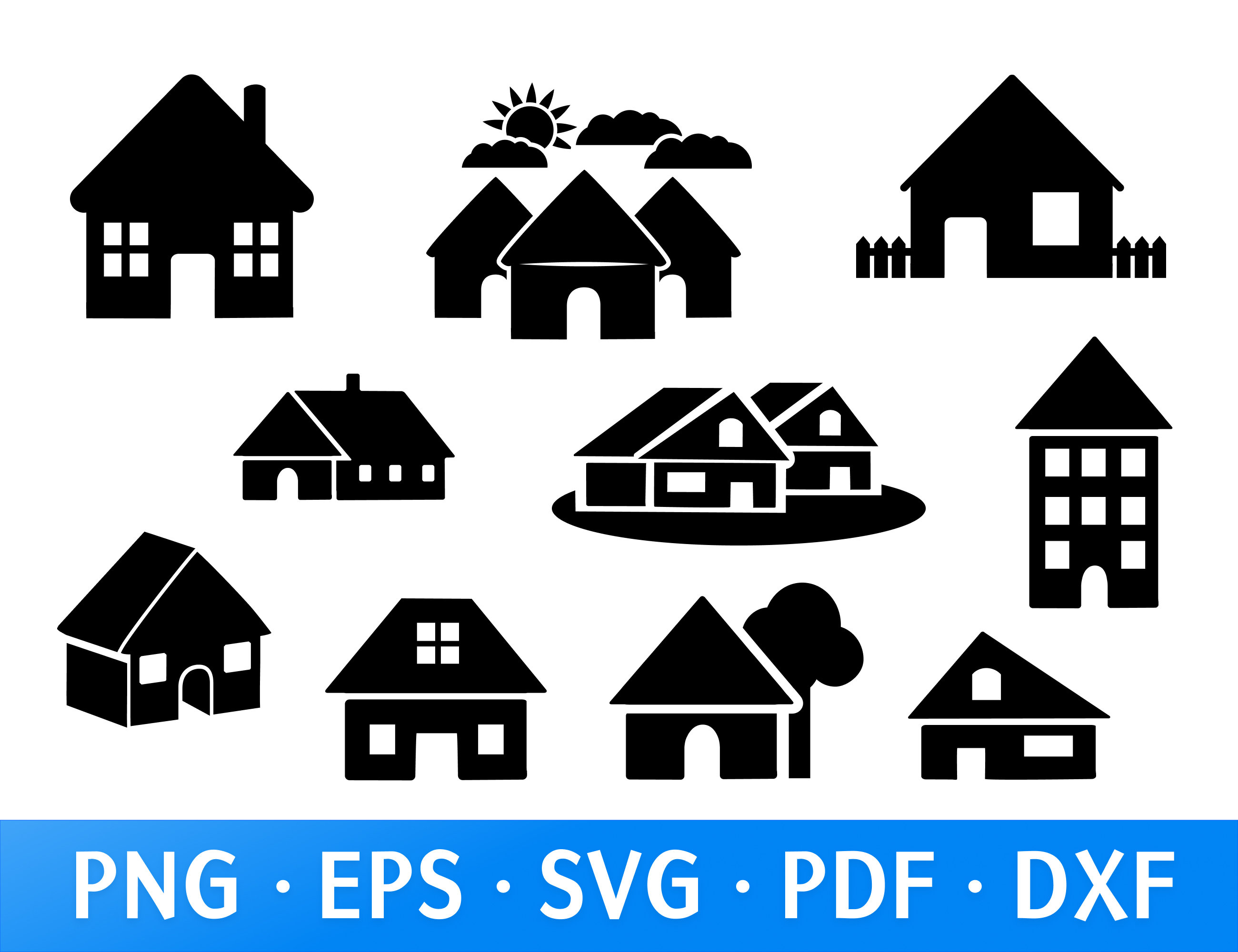 Houses Silhouette Vector