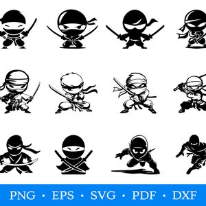 Ninja SVG, Cute Ninja PNG, Ninja Kids Cut Files Bundle, Ninja Clipart ...