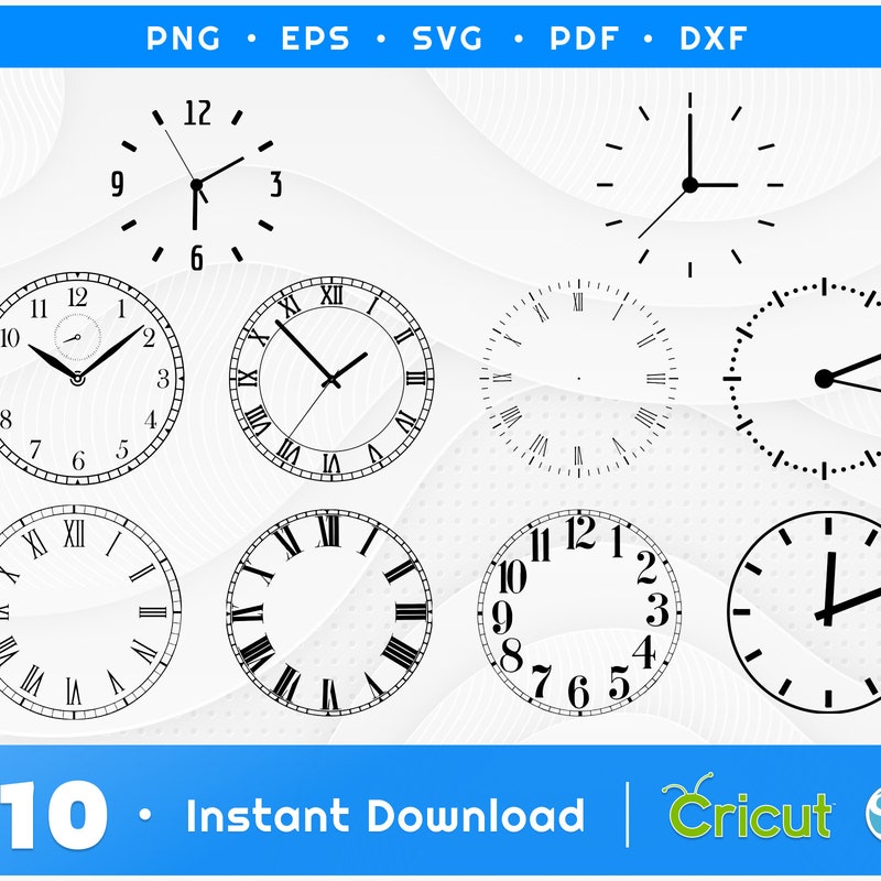 Clock Svg - Etsy