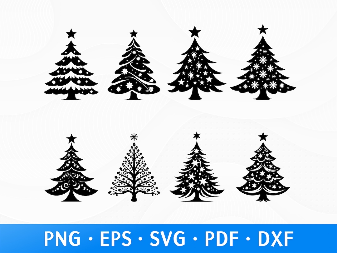 Christmas Tree SVG Cut Files for Crafting, Pine Tree Clip Art, Instant ...