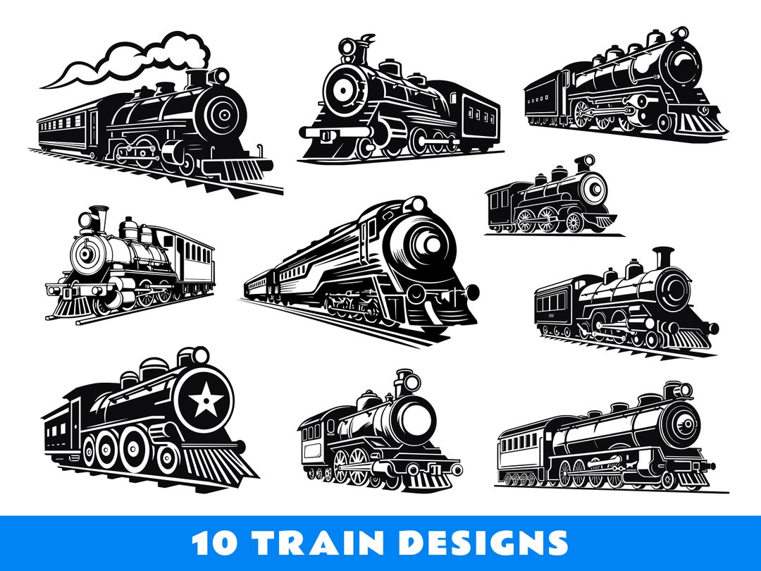 Train Locomotive SVG, Steam Engine Clipart, Train Cut Files for Cricut ...