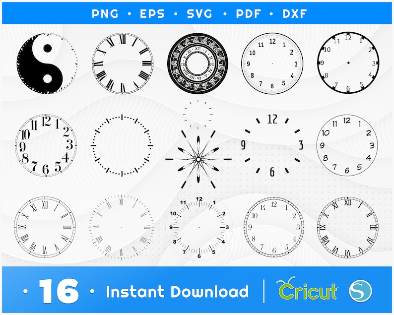 Clock Face SVG Clock Face Template Vector Clock Face | Etsy