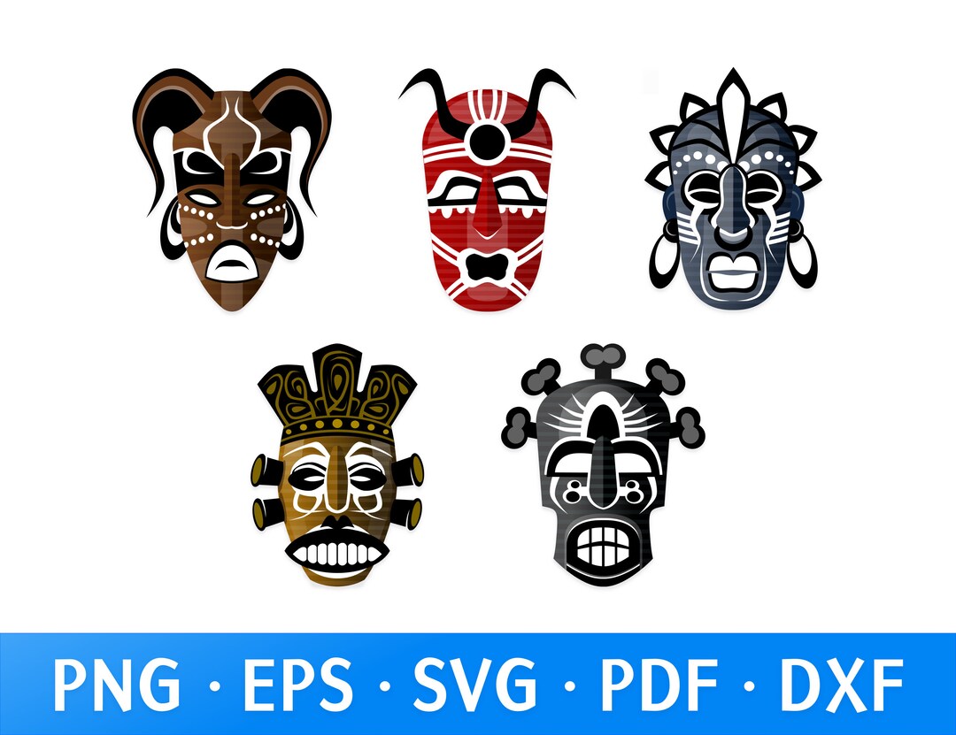 Máscara tribal africana SVG Clipart de arte africano - Etsy México