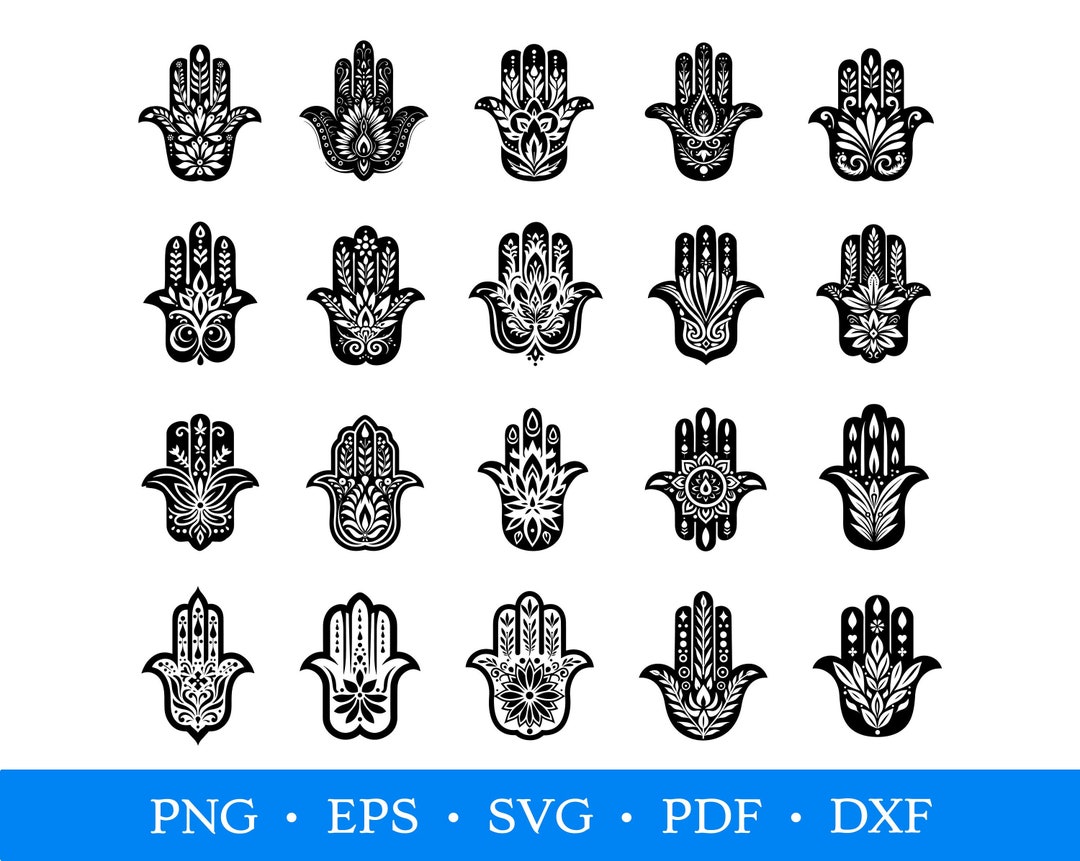 Hamsa SVG Bundle, Hamsa Hand Svg, Hamsa Png, Hamsa Clipart, Hand of ...
