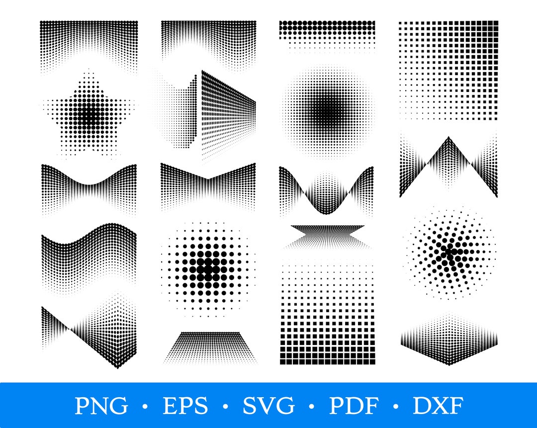 Halftone Dots SVG, Comic Dot Pattern, Dotted Pattern Svg, Dotted Shapes ...