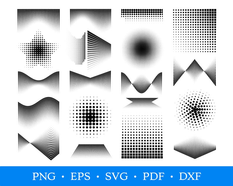 Halftone Dots Svg & Png, Comic Dot Clipart, Dotted Pattern Vector Image ...