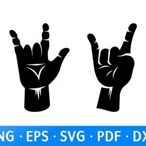 Rock on Hand SVG, Rock on Svg Cut Files, Rock Hand Symbol Gesture ...