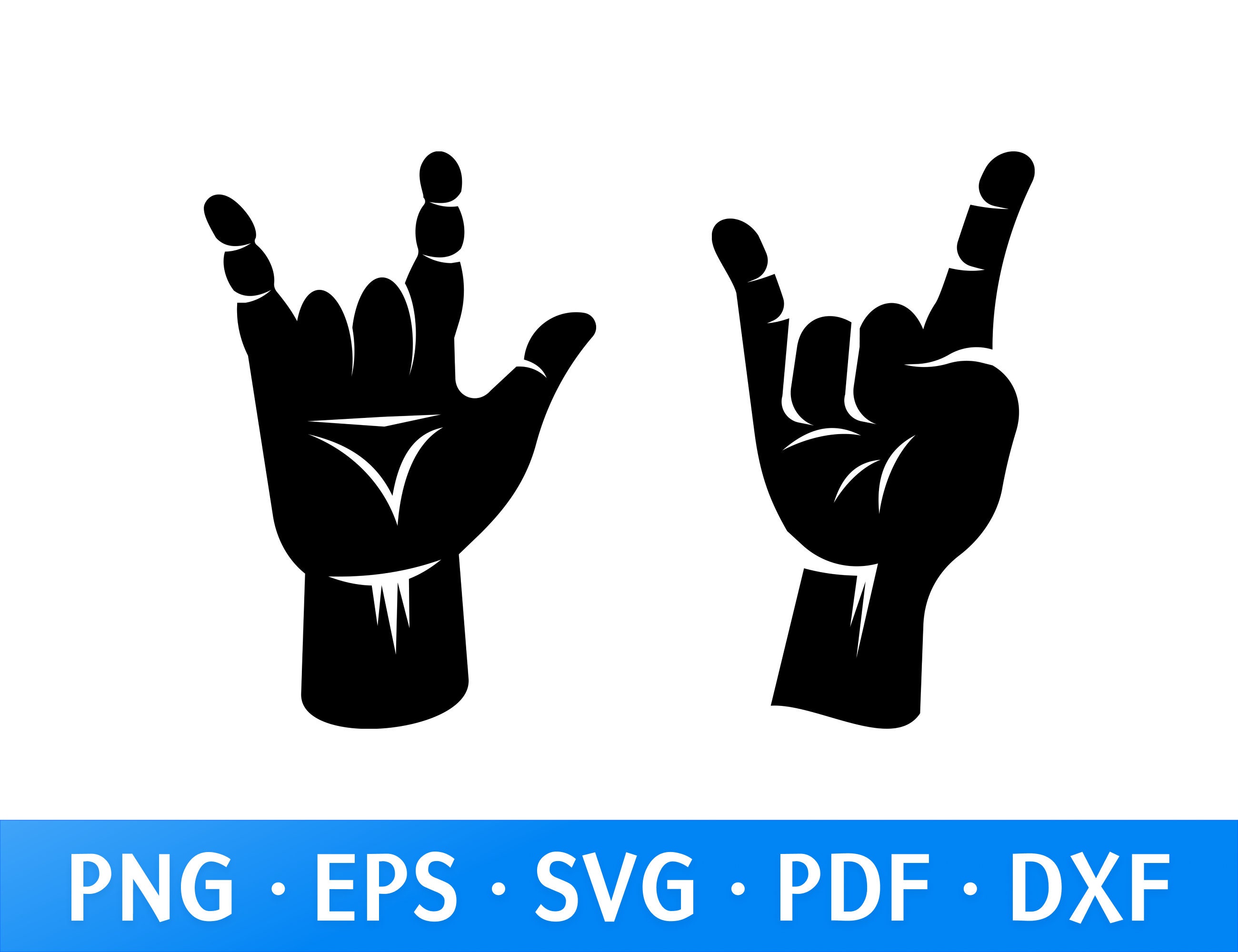 Rock on Hand SVG, Rock on Svg Cut Files, Rock Hand Symbol Gesture ...