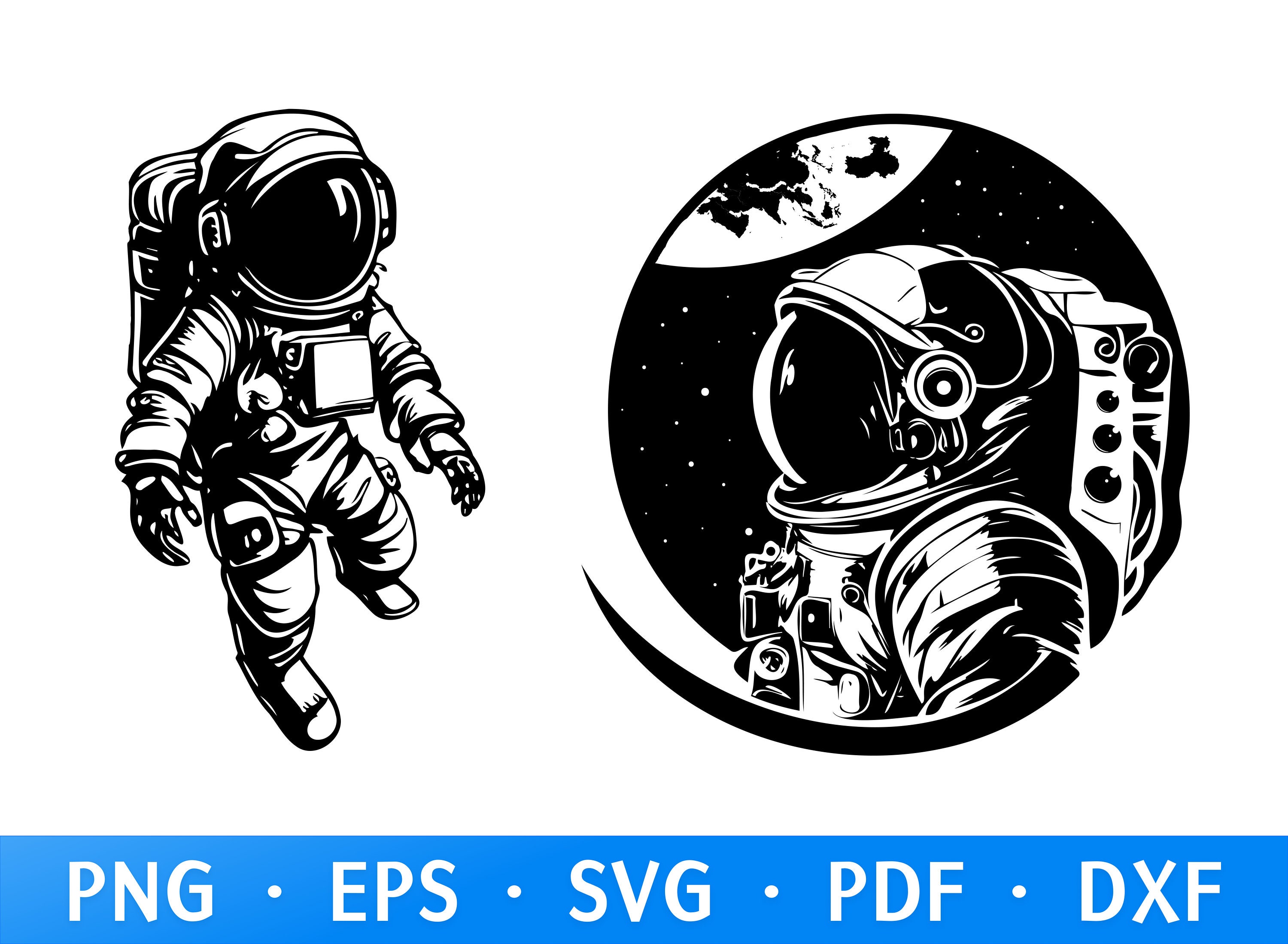 Astronaut SVG Cut Files, Space Svg, Galaxy Svg, Astronaut Clipart ...