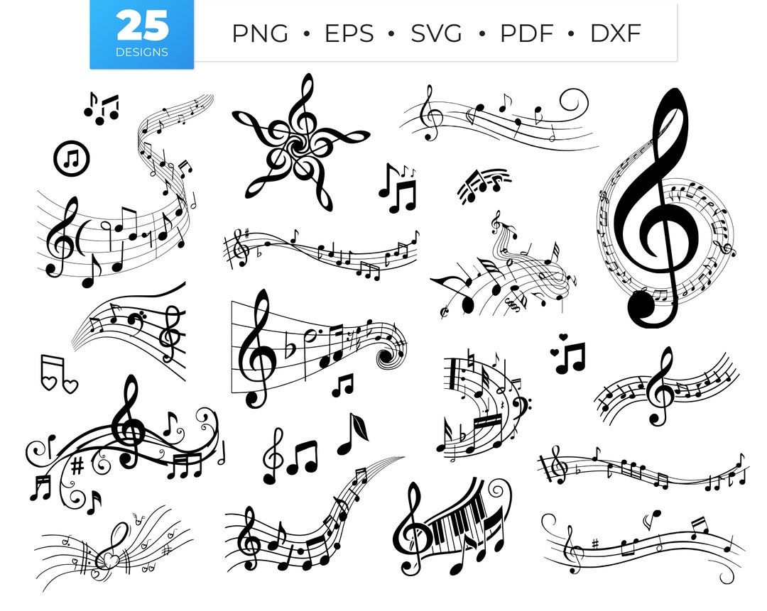 Music Notes Svg, Musical Notes Clipart, Musical Notes Cut Files for ...