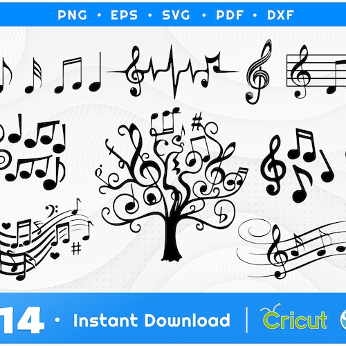 Musical Notes SVG Music Svg Guitar Note Svg Music Tree Svg - Etsy