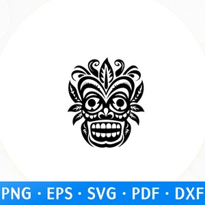 Tiki Mask SVG Bundle, Tribal Mask Svg Cut Files, Tiki Head Clipart ...