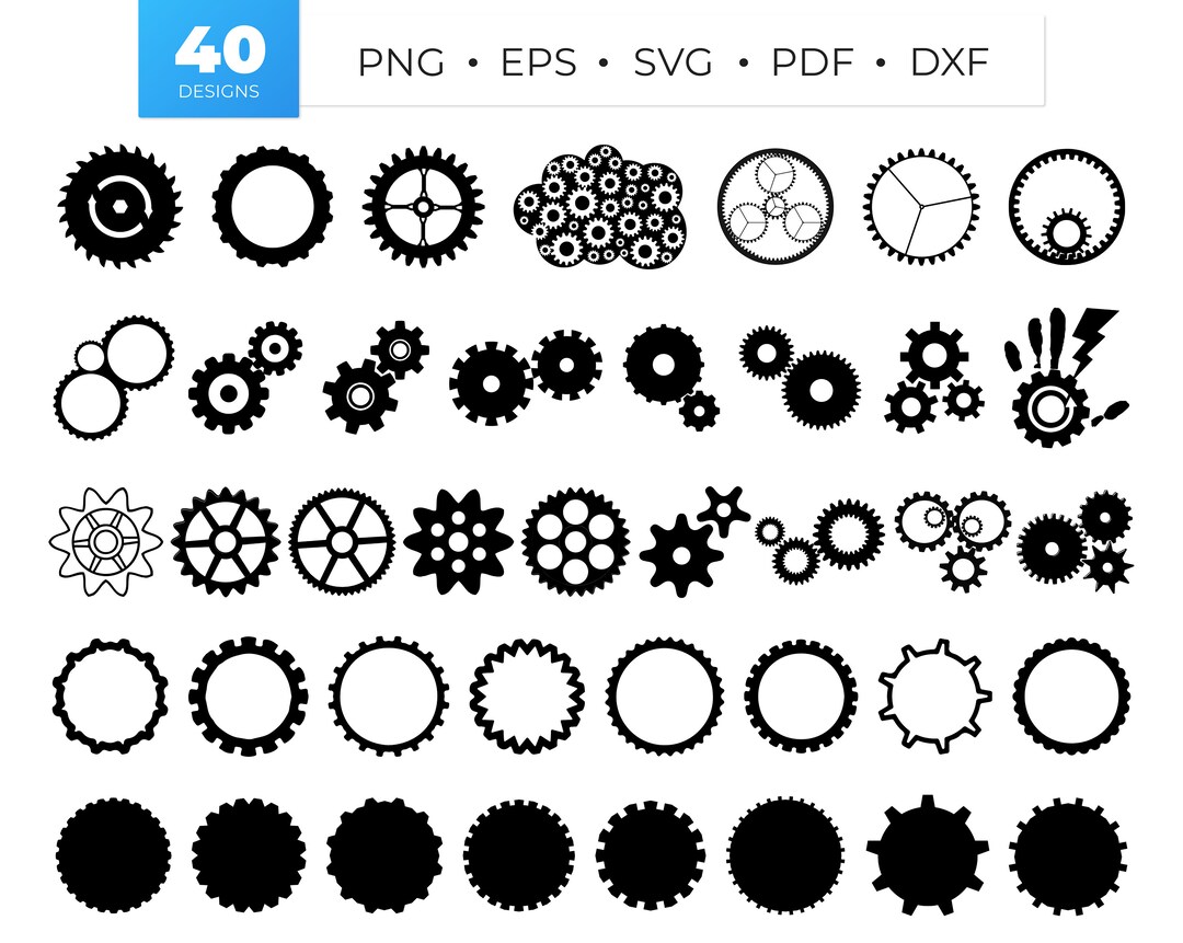 Gears SVG Bundle, Steampunk Gear Svg Cut Files - Cog Wheels Clipart Set ...