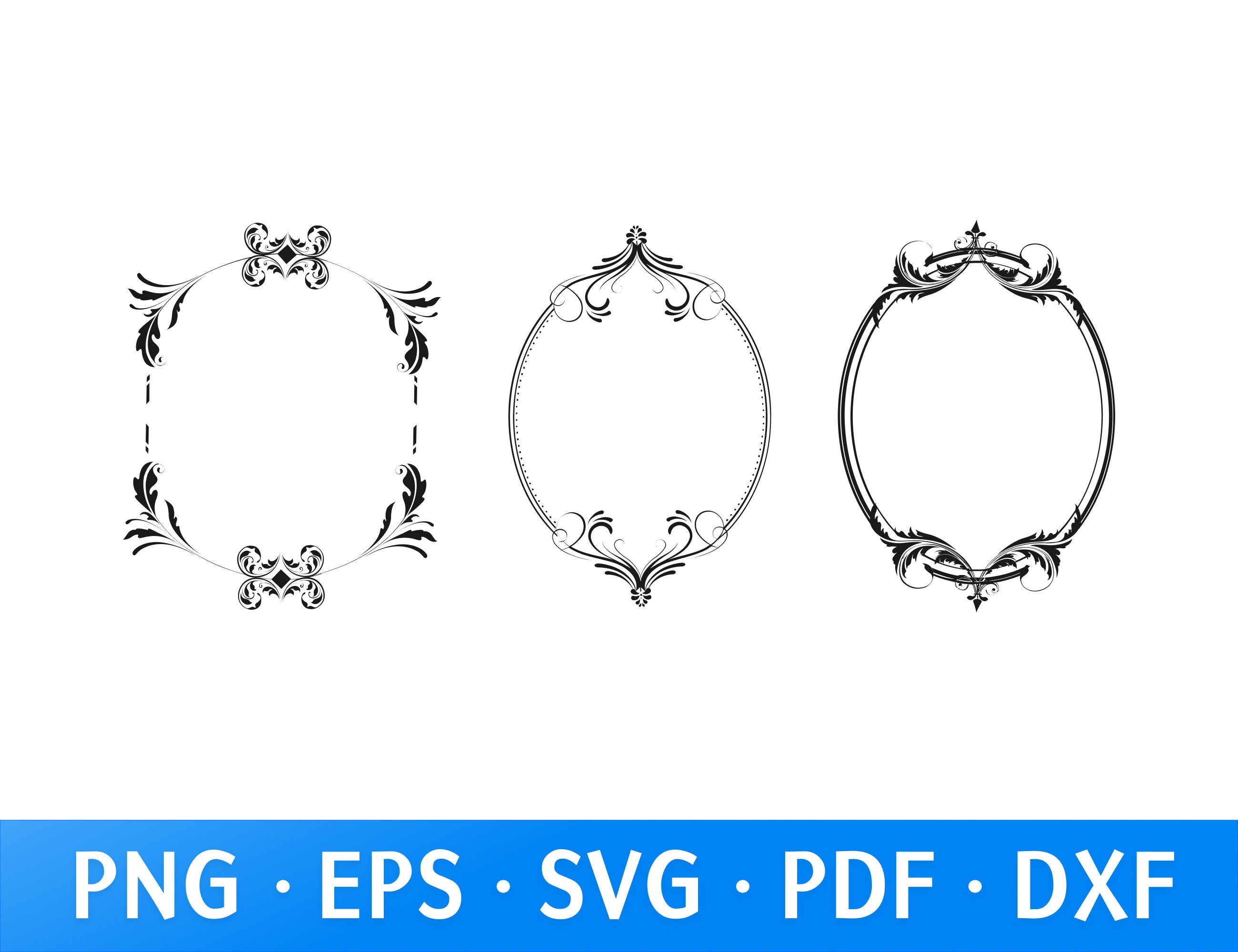 Floral Frame SVG Circle Frame Svg Vintage Frames Svg - Etsy
