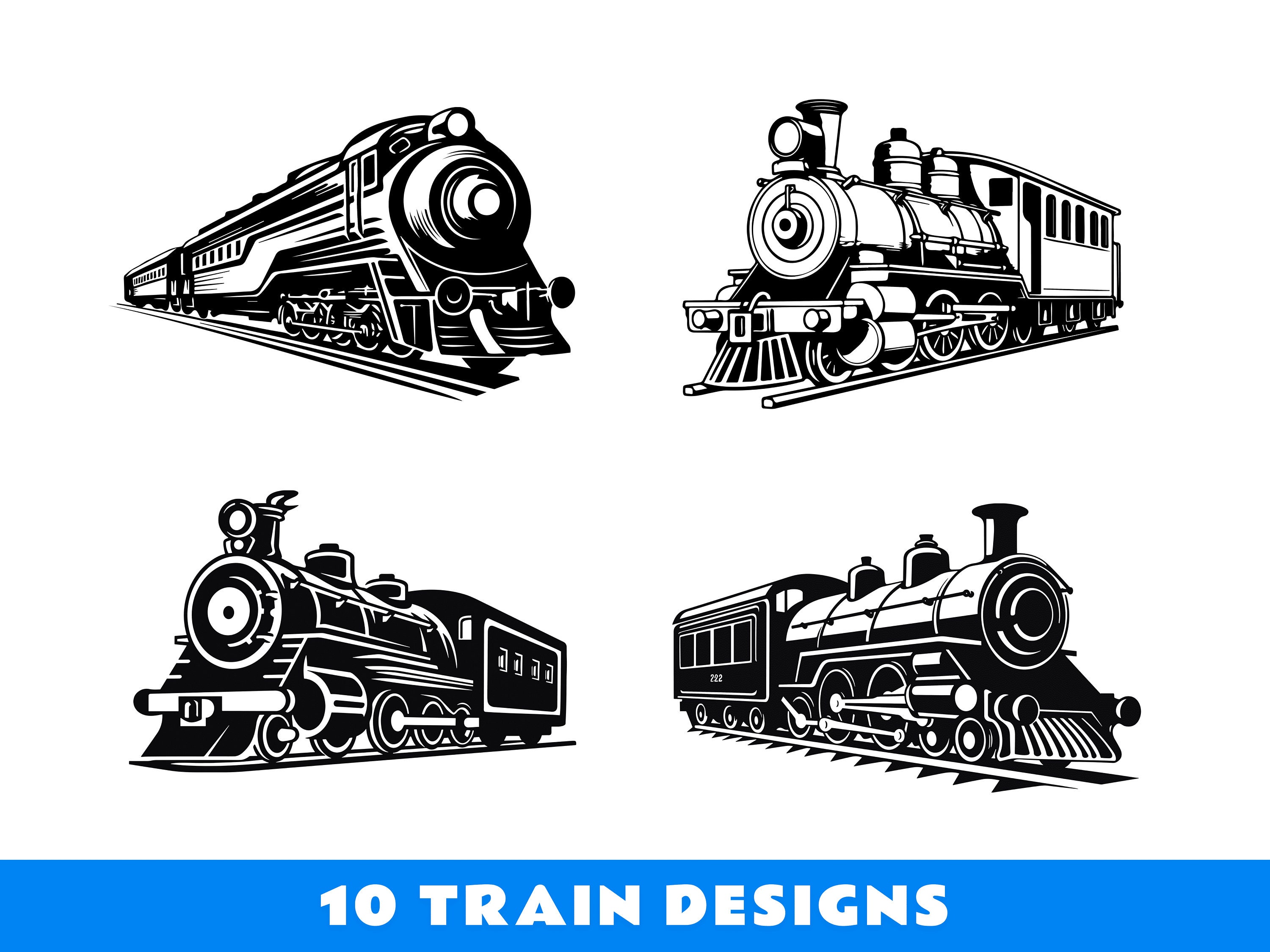 Train Locomotive SVG, Steam Engine Clipart, Train Cut Files for Cricut ...