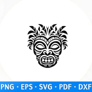 Tiki Mask SVG Bundle, Tribal Mask Svg Cut Files, Tiki Head Clipart ...