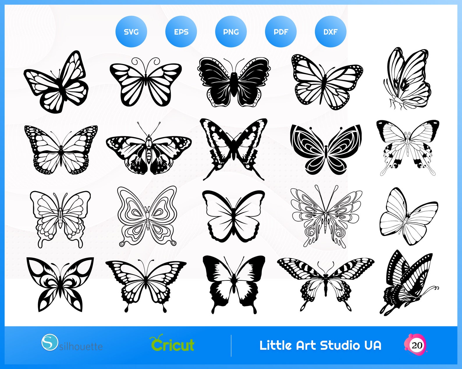 Butterfly SVG Butterfly Silhouette Butterfly Clipart - Etsy