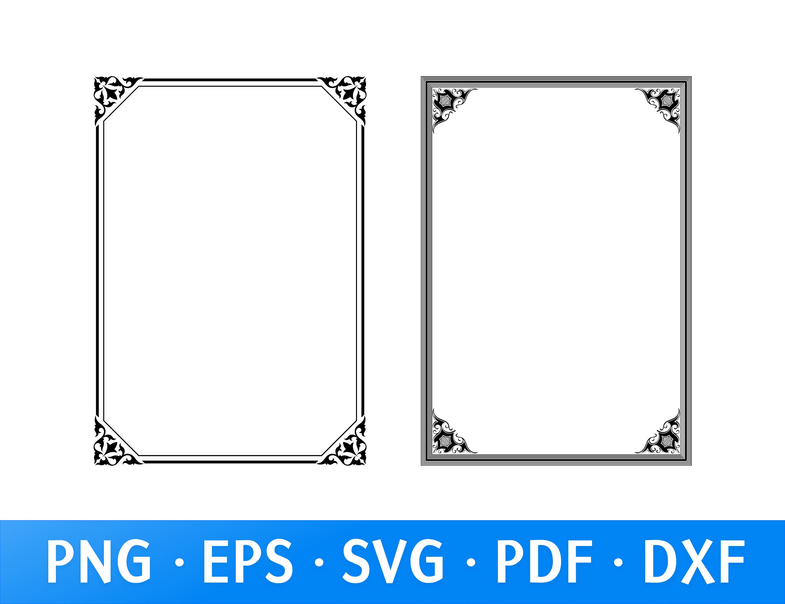 Decorative Frame SVG Reactangle Frame Svg Floral Border Svg - Etsy UK