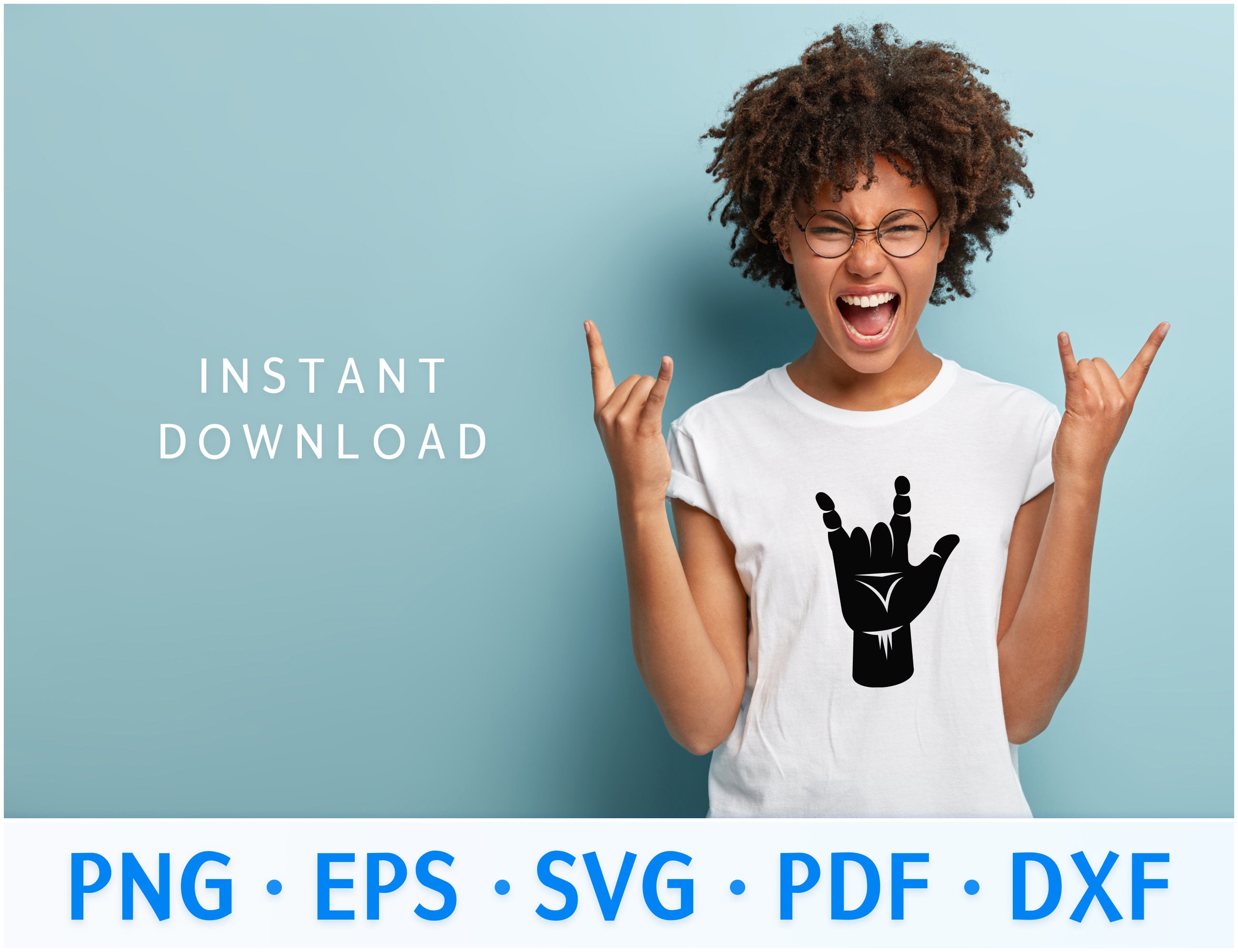 Rock on Hand SVG, Rock on Svg Cut Files, Rock Hand Symbol Gesture ...