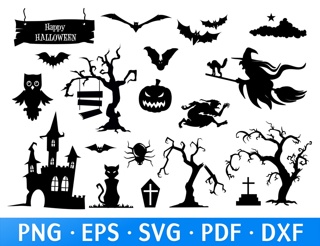 Halloween SVG, Ghost Svg, Witch Svg, Pumpkin Svg, Haunted House Svg ...
