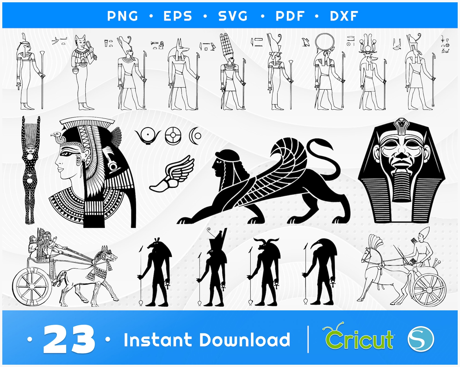 Ancient Egypt SVG, Egyptian Symbols Png, Cleopatra Svg, Pharaoh Svg ...