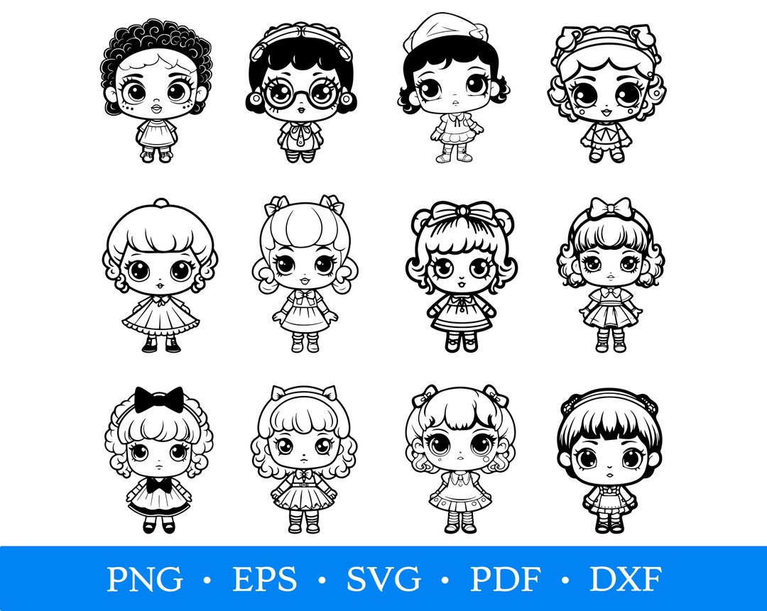 Doll SVG, Cute Baby Girl Png, Doll SVG Cut File for Cricut, Little ...