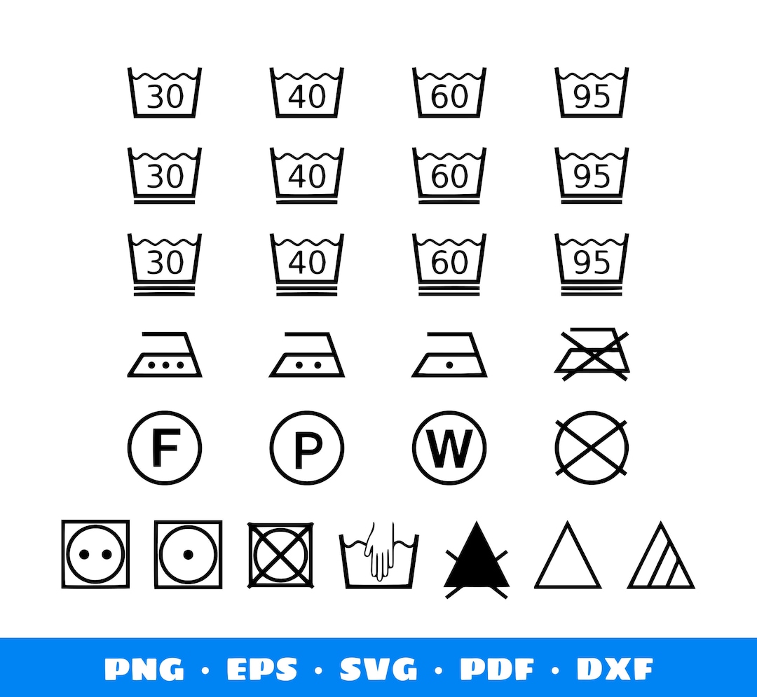 Laundry Symbols Svg, Textile Care Symbols Svg, Laundry Sign Svg ...
