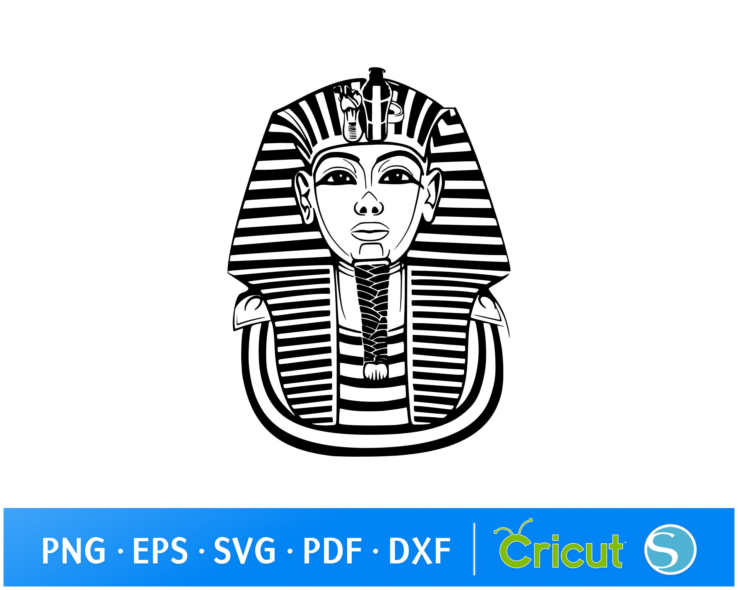 Tutankhamun SVG, Pharaoh Egyptian Clipart, Pharaoh Mask Cut File, Egypt ...