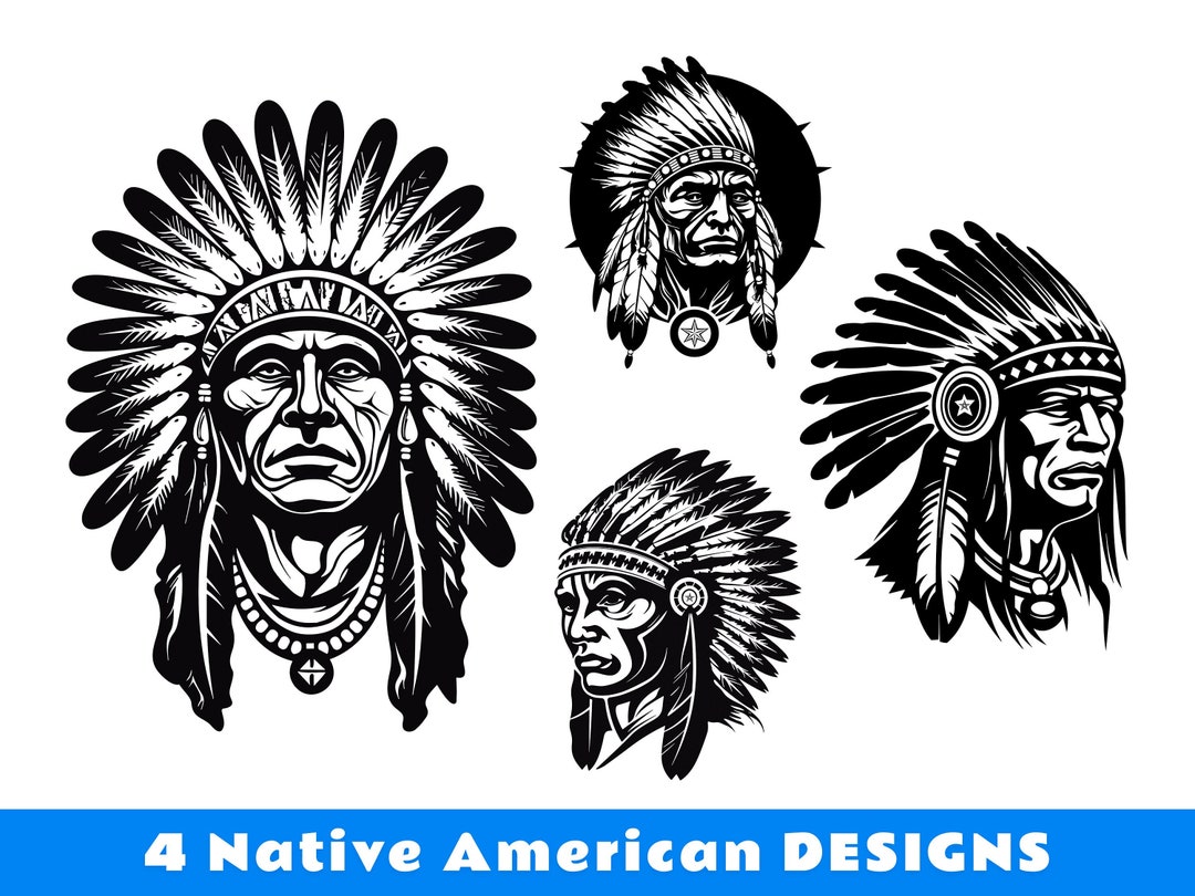 Native American SVG, Indian Head Svg, Headdress Svg, Warriors Svg ...
