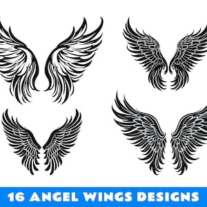 Wings SVG Bundle | Angel Wings Clipart Set | Straight Wings Svg | Wings ...
