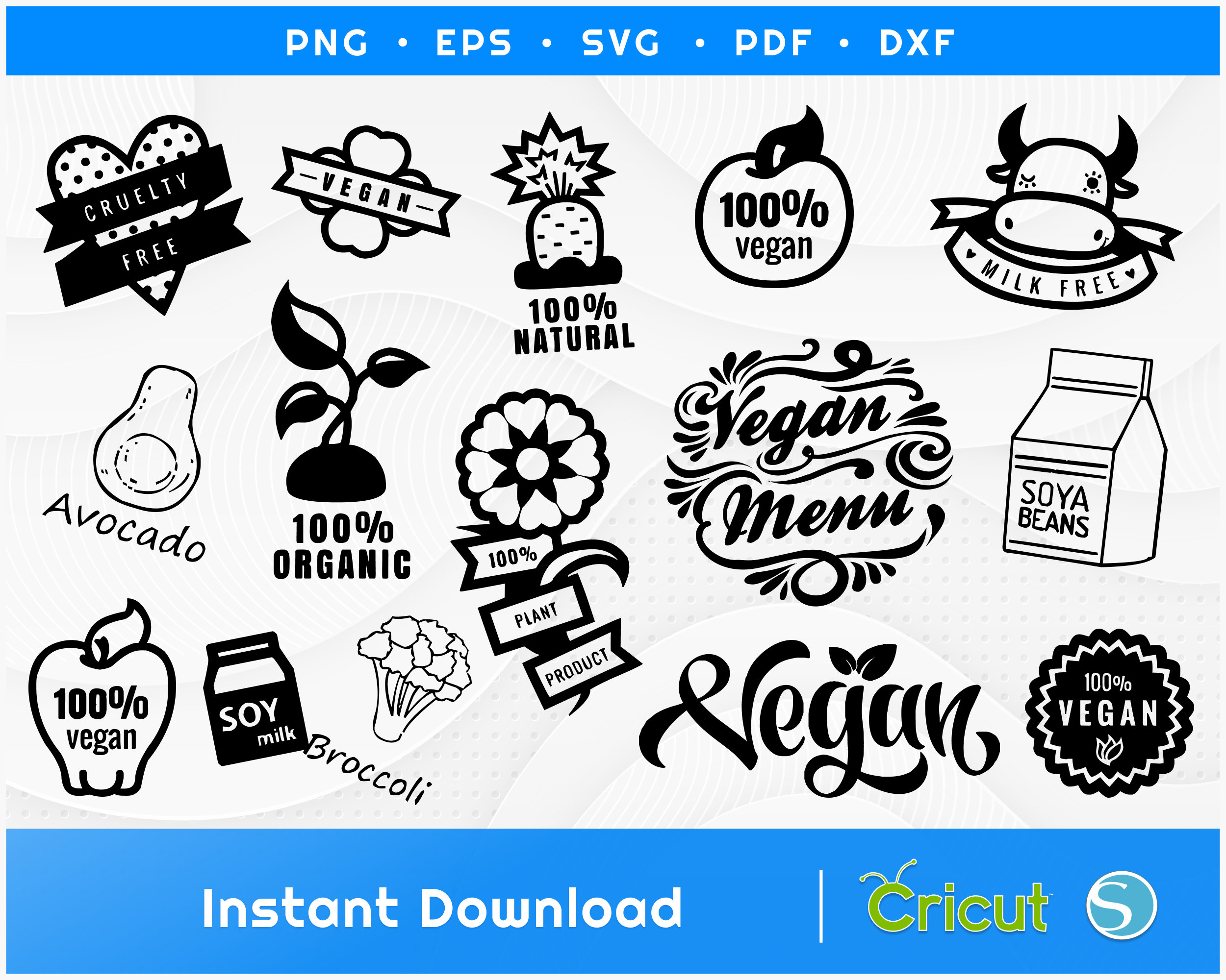 Vegan Foodie SVG Pack, Plant-based Lifestyle, Sustainable Eating, Eco ...