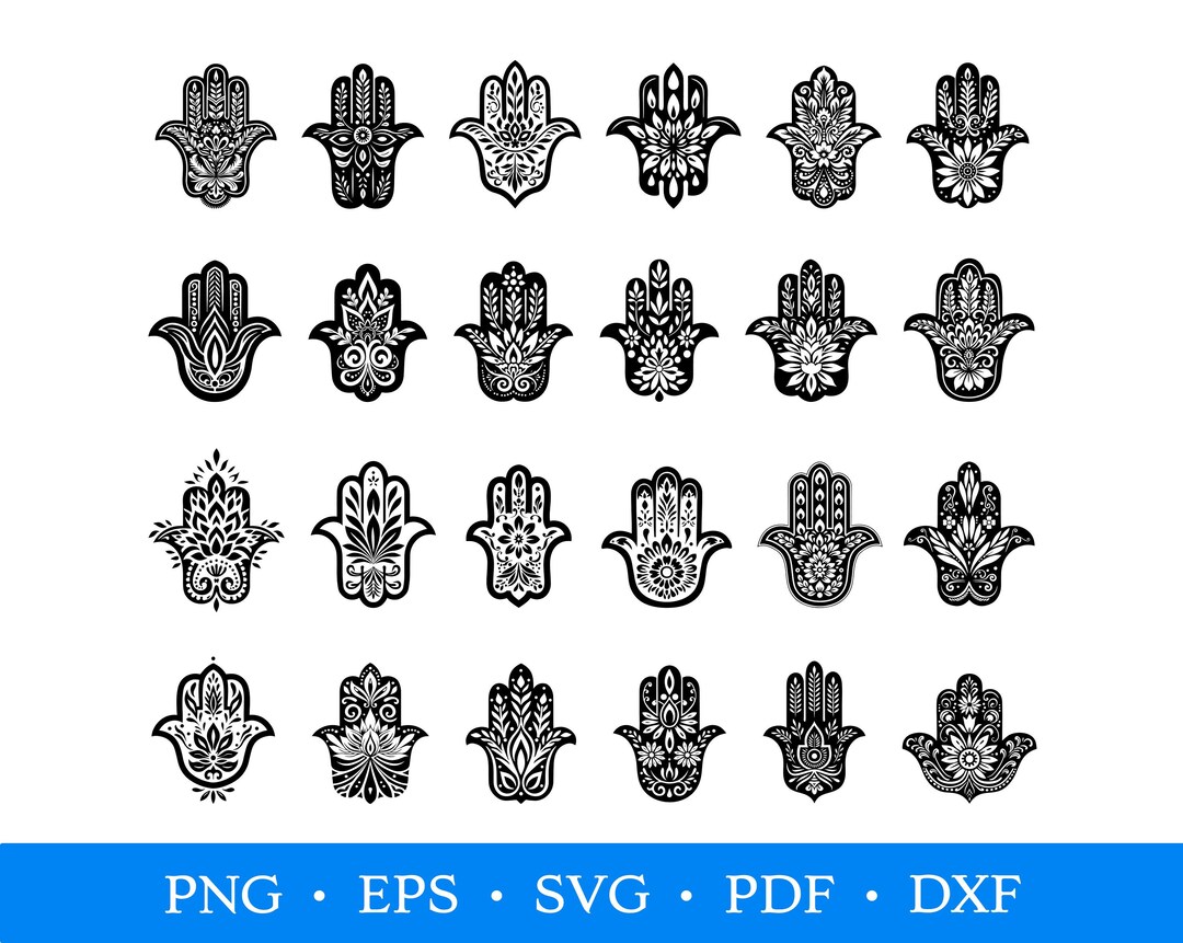 Hamsa SVG, Boho Hamsa Hand SVG, Spiritual Hand Clipart, Cut Files for ...