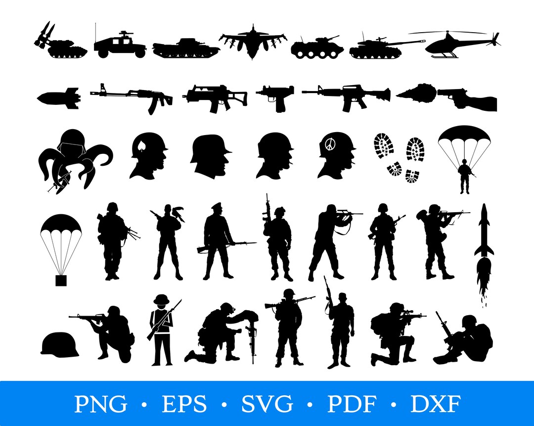 American Troops Svg & Png, Military Soldier Clipart, Army Vector Image ...