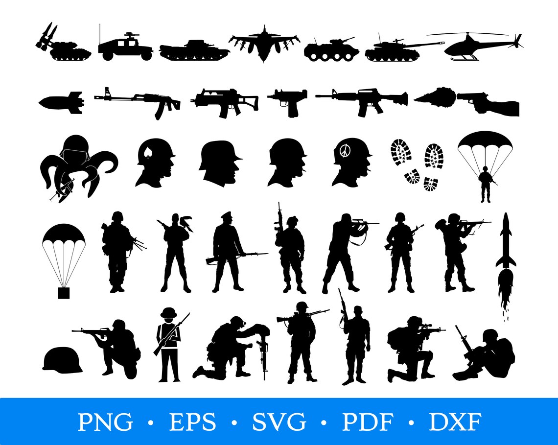 American Troops SVG Bundle: Military Soldier Clipart (digital Download ...
