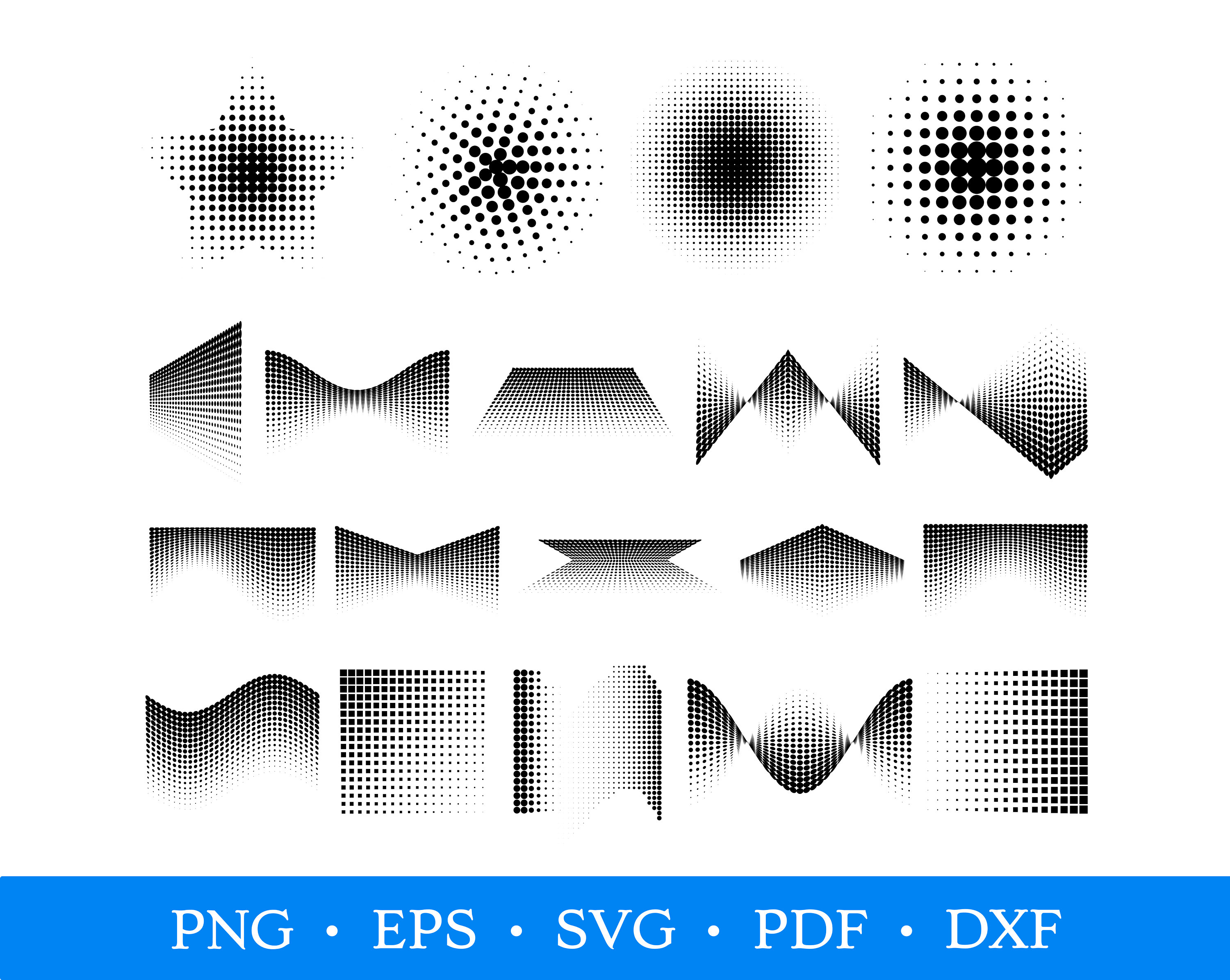 Halftone Dots Svg & Png, Comic Dot Clipart, Dotted Pattern Vector Image ...