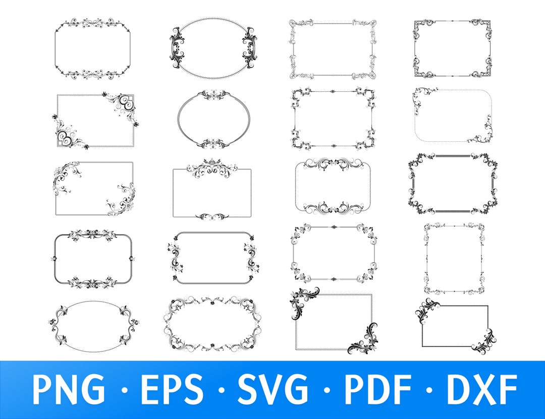 Vintage Frames SVG, Rectangle Frame Svg, Circle Frame Svg, Victorian ...