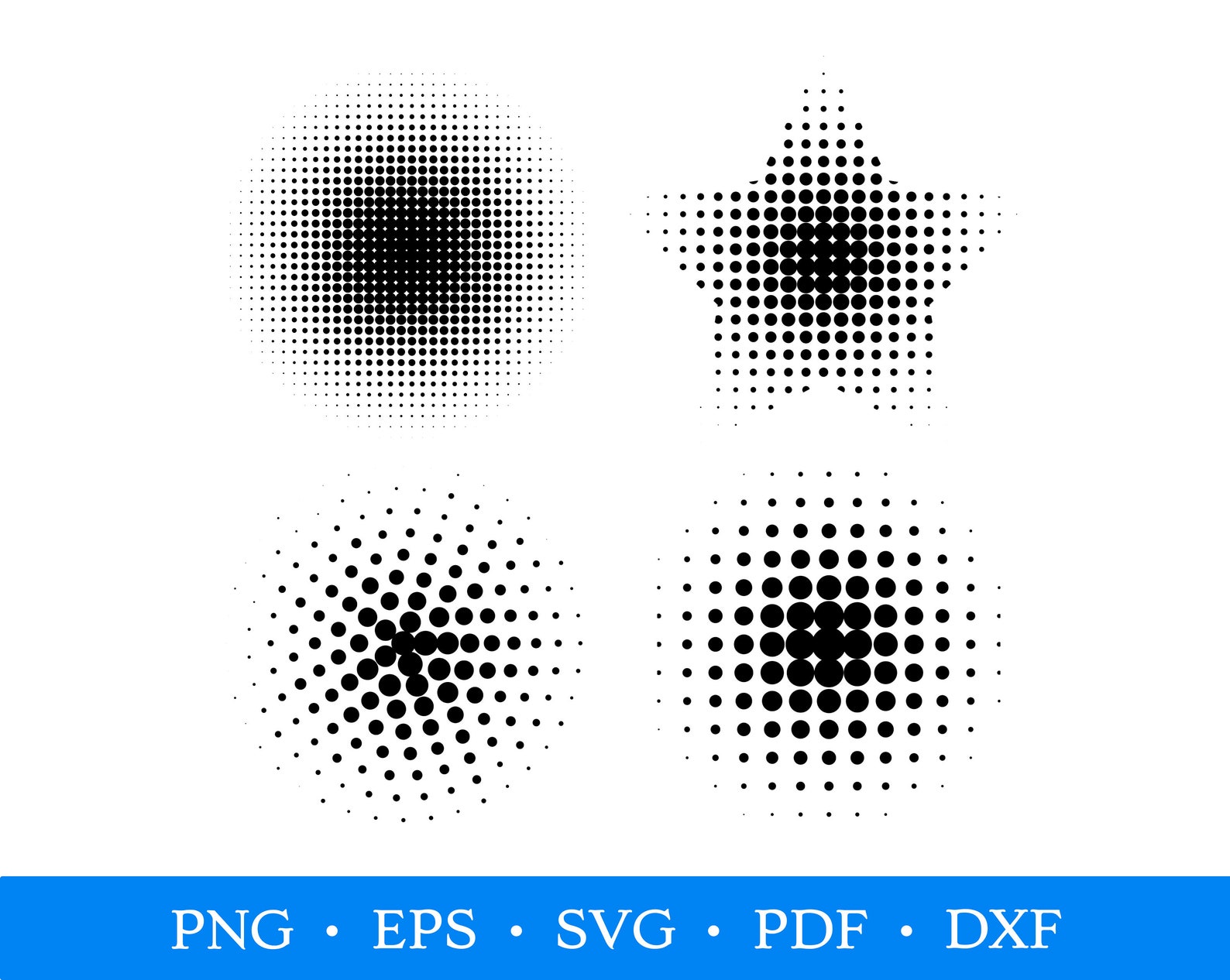 Halftone Dots Svg & Png, Comic Dot Clipart, Dotted Pattern Vector Image ...
