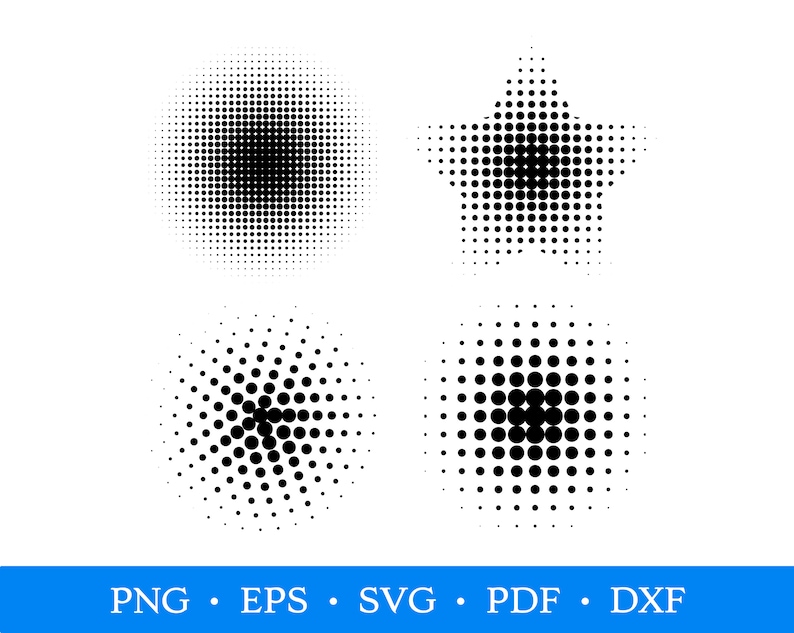 Halftone Dots Svg & Png, Comic Dot Clipart, Dotted Pattern Vector Image ...