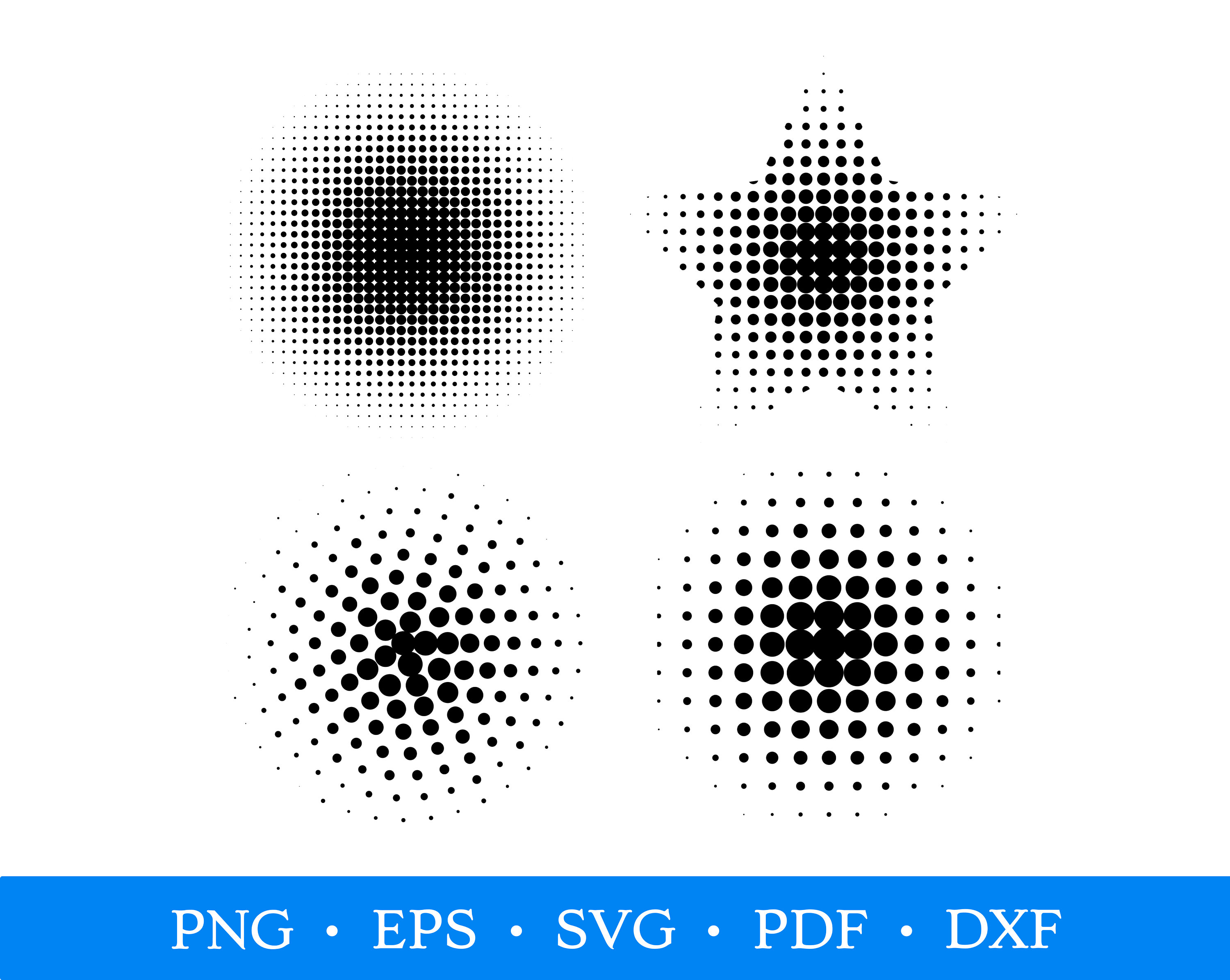 Halftone Dots Svg & Png, Comic Dot Clipart, Dotted Pattern Vector Image ...