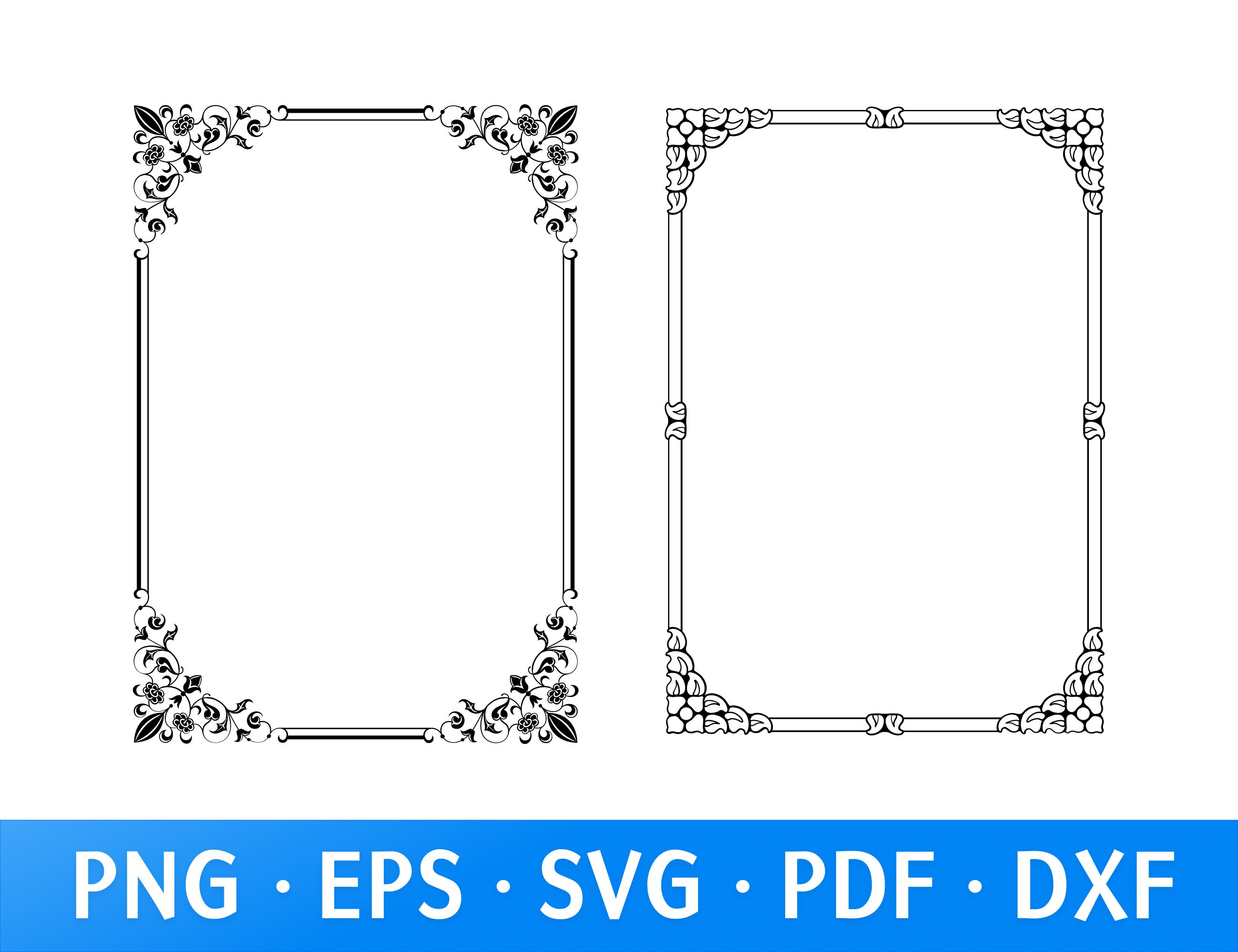 Decorative Frame SVG Reactangle Frame Svg Floral Border Svg - Etsy UK