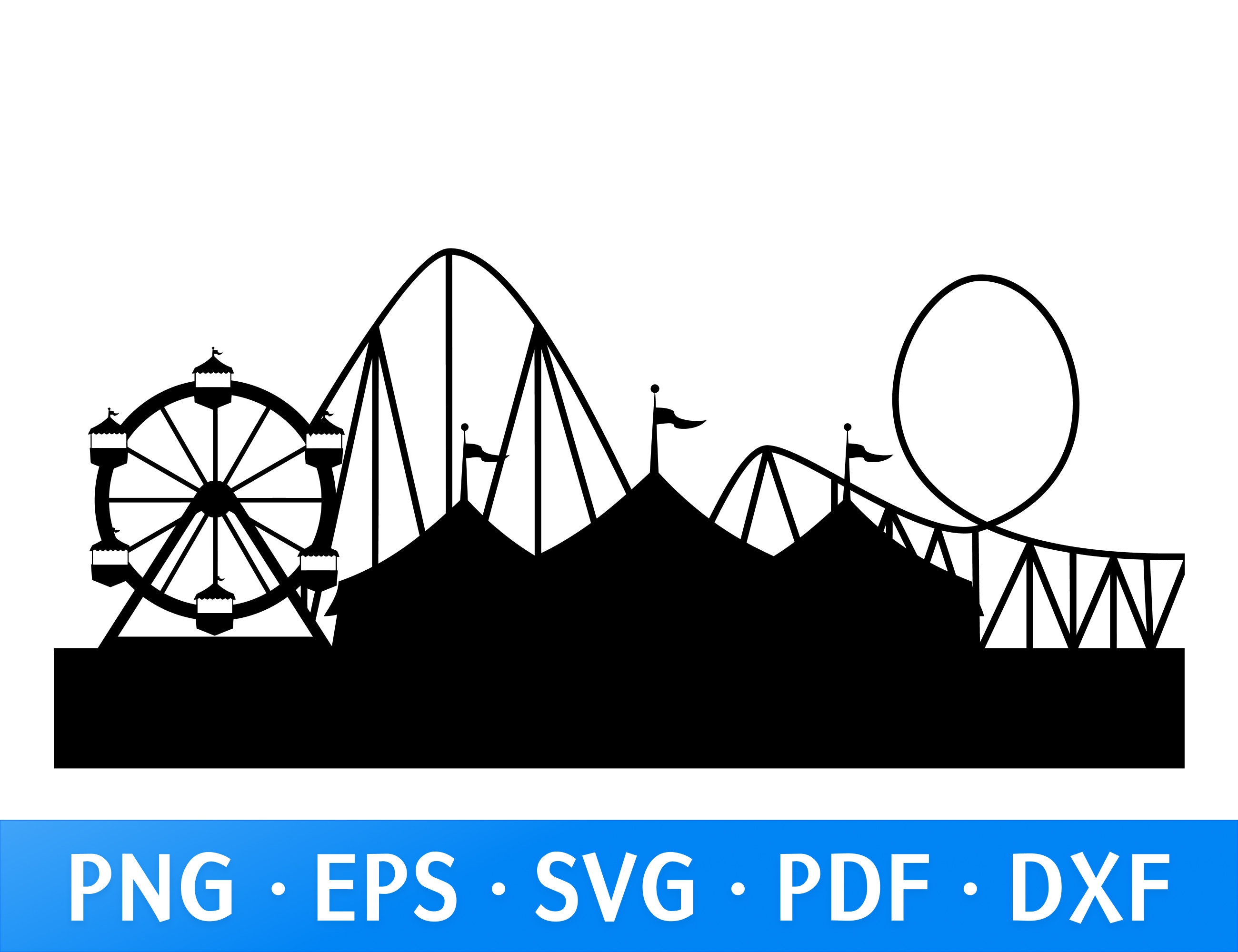 Roller Coaster Silhouette Clip Art
