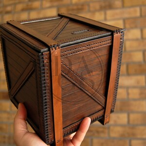Leather Money Box Crate Set! Small and Large Piggy Bank! - PDF Pattern ...