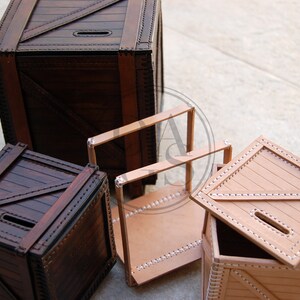 Leather Money Box Crate Set! Small and Large Piggy Bank! - PDF Pattern ...