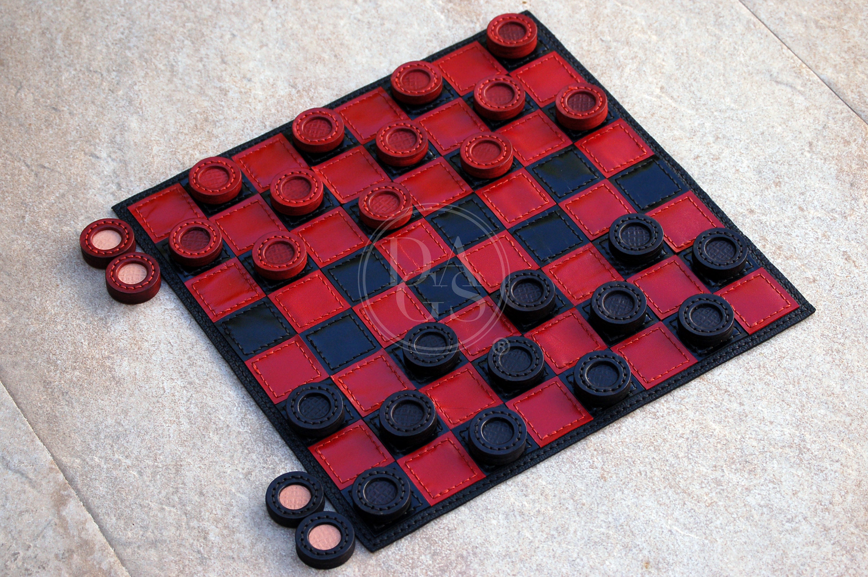 DIY Checkers Board Game PDF Pattern, Craft Your Own Checkers Game Out of Leather! - PDF Pattern ...